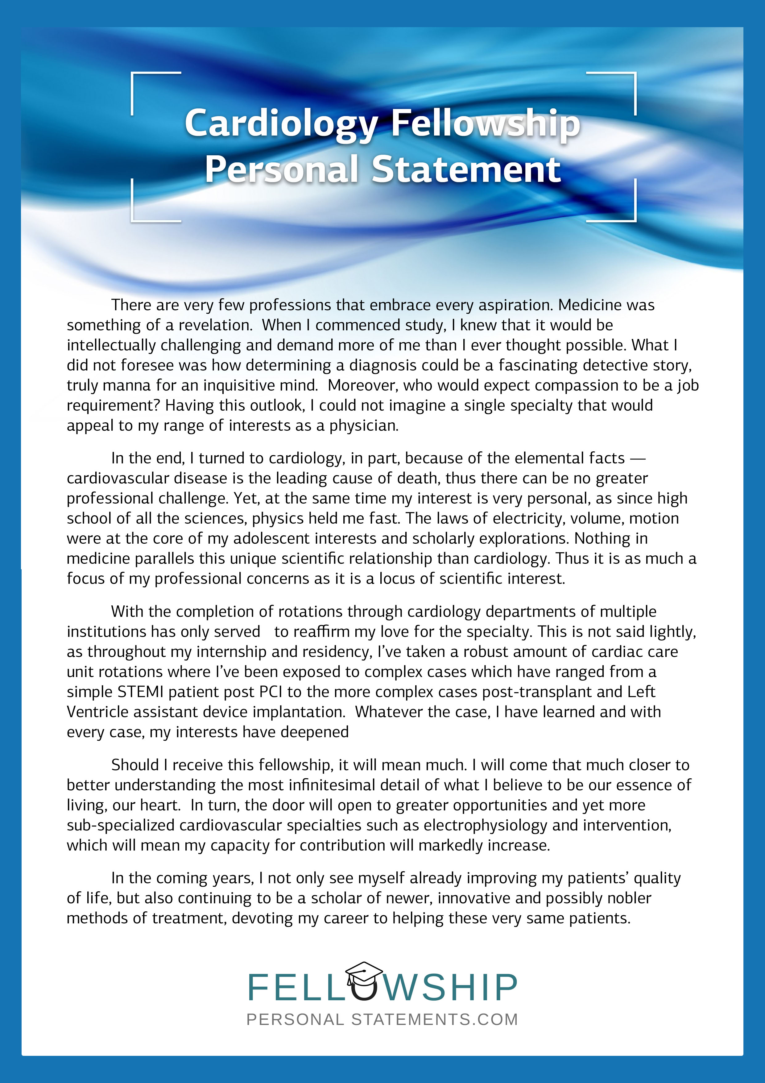 Find The Best Fellowship Personal Statement Sample Here