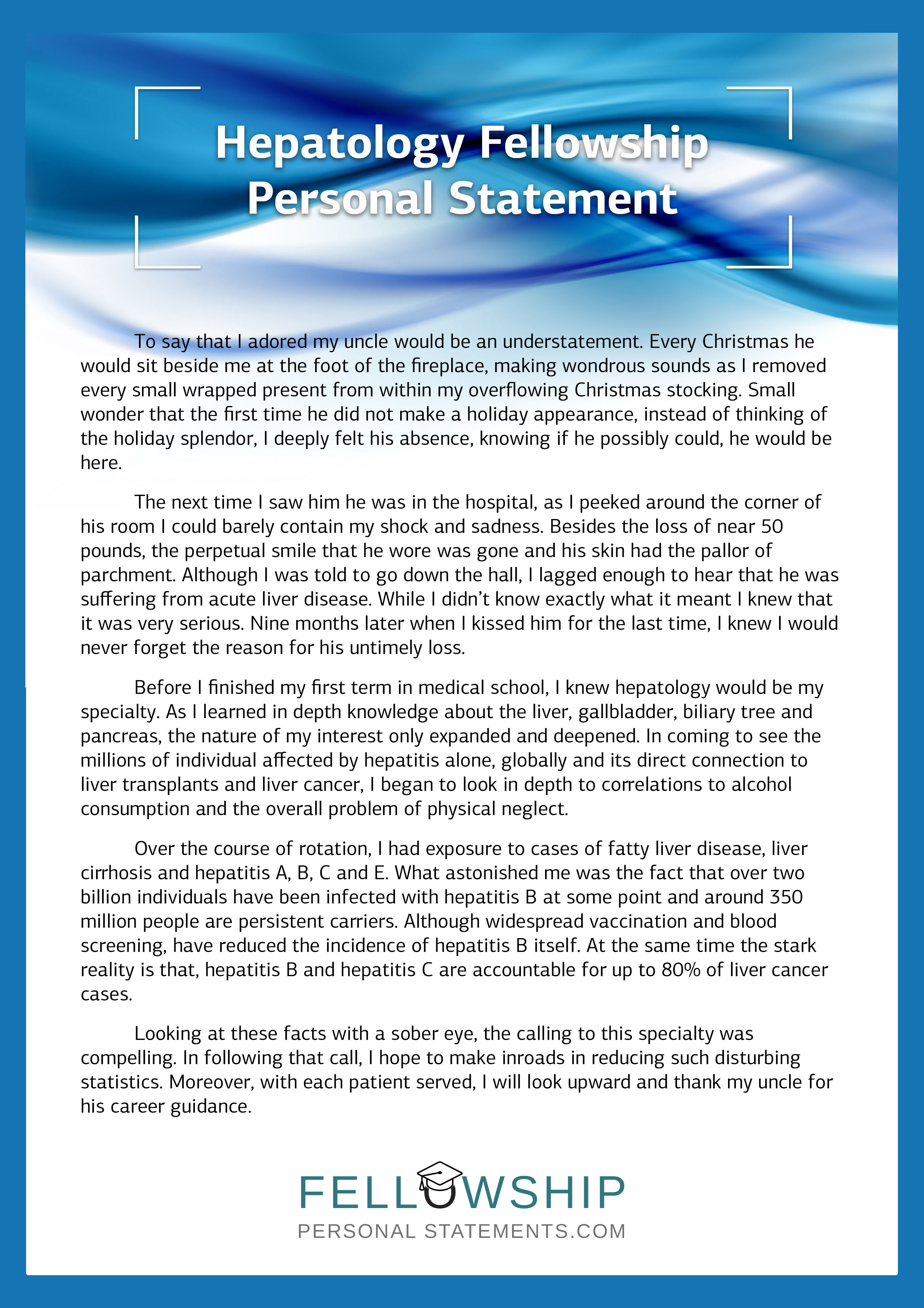 Find The Best Fellowship Personal Statement Sample Here