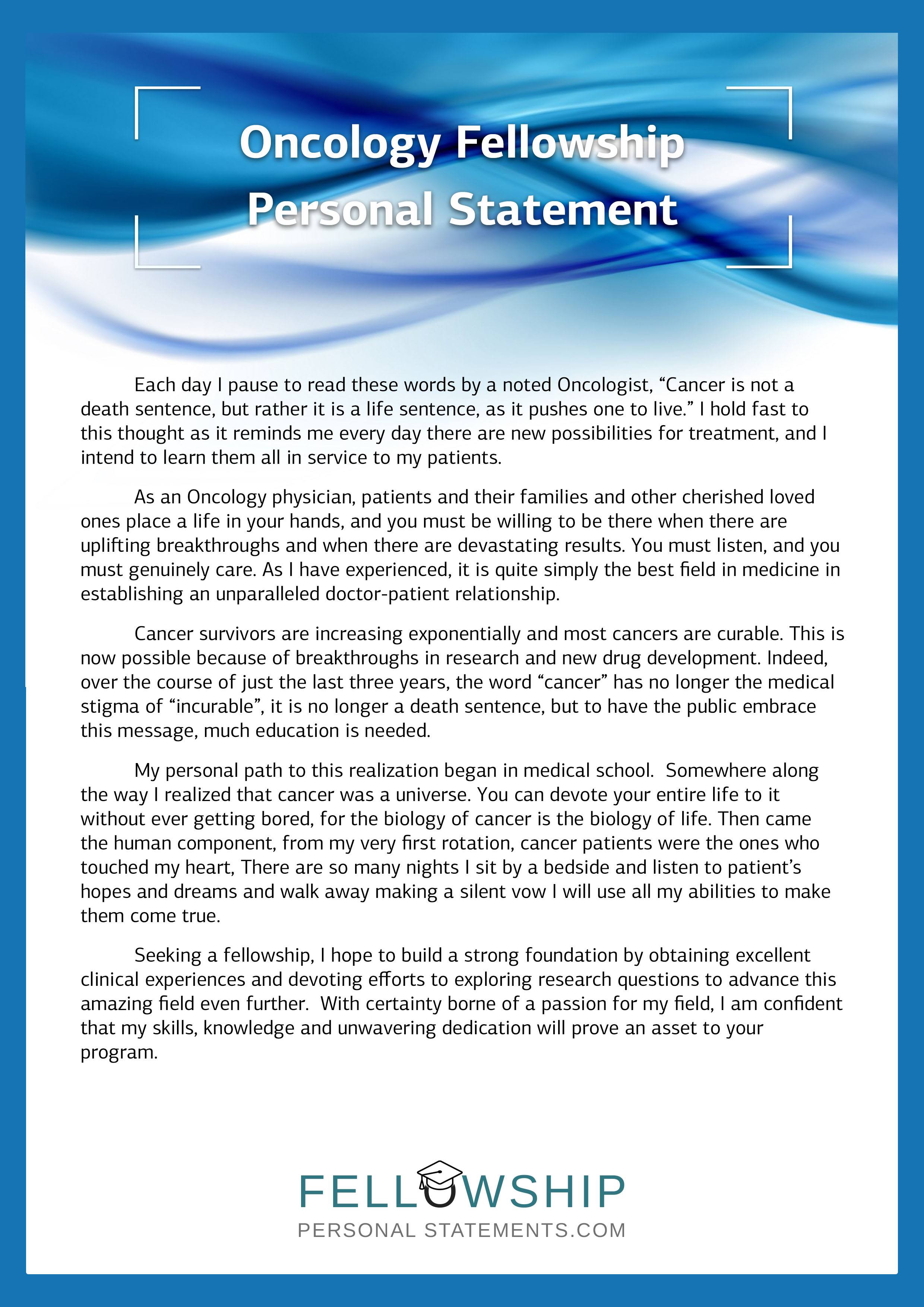 Find The Best Fellowship Personal Statement Sample Here
