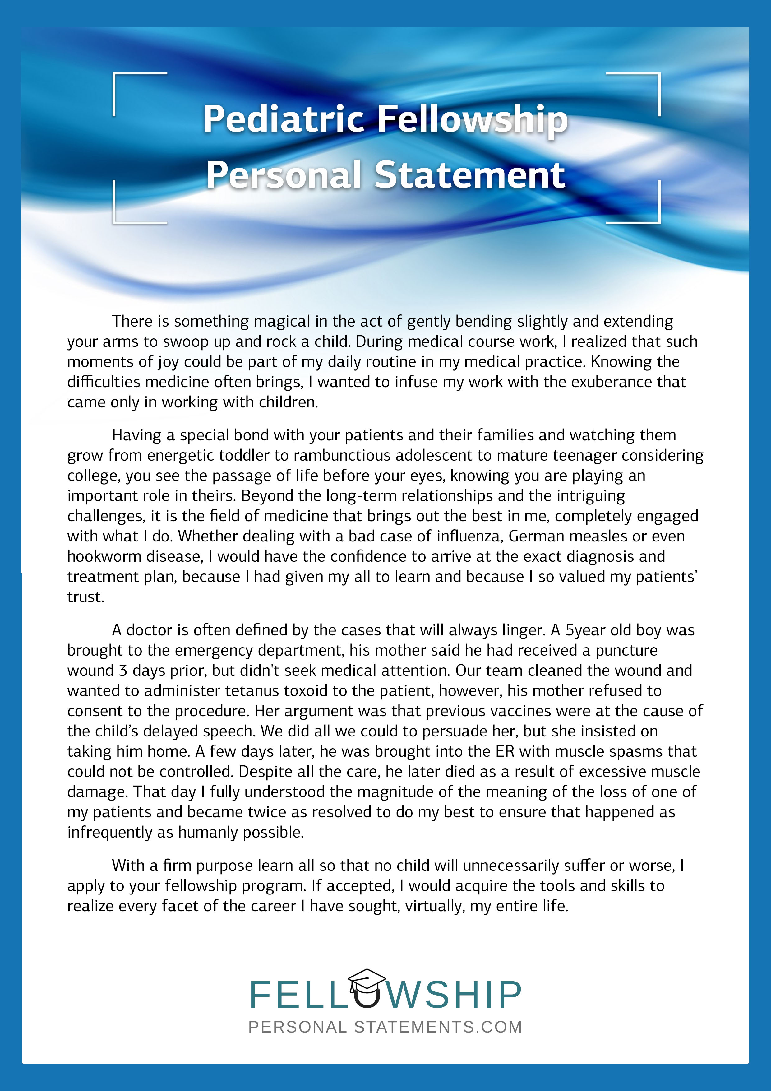 Find The Best Fellowship Personal Statement Sample Here